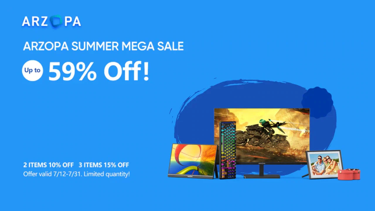 Arzopa Summer Mega Sale: Save Up to 59% on Top Portable Monitors and M
