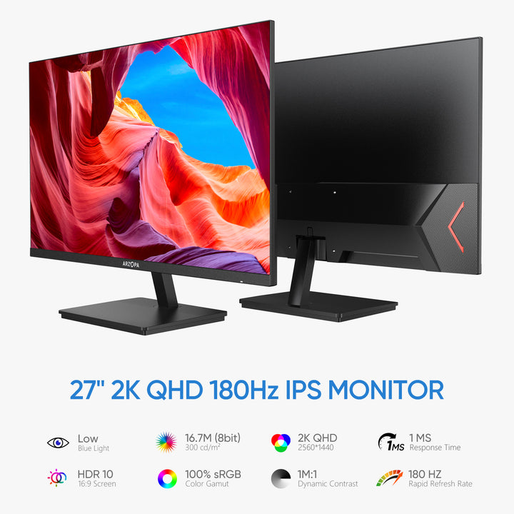 ARZOPA M1RC-27" 180HZ 2K QHD Gaming Monitor – Arzopa