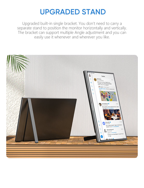 Large 17.3" Portable Monitor with Dual USB-C & HDMI - Arzopa