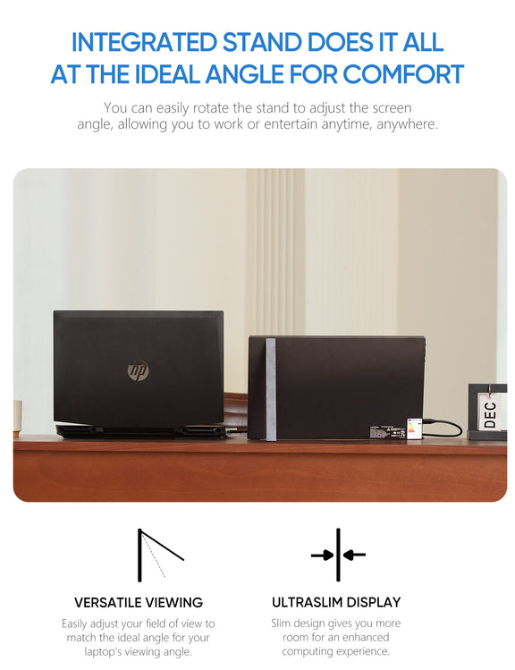 Monitor portátil ultrafino Arzopa A1S | Tela FHD 1080P de 14" | 1,1 lb