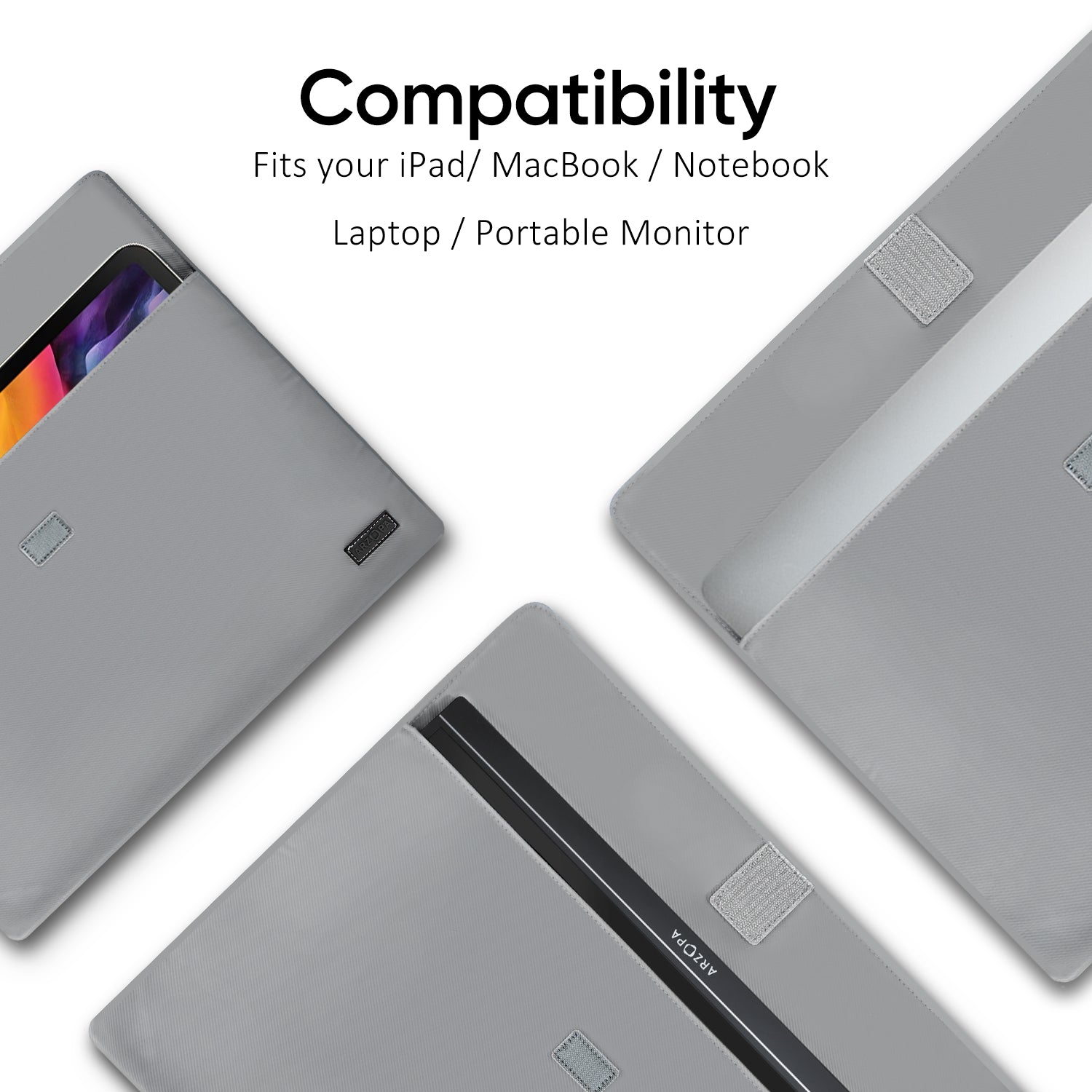 Portable Monitor Sleeve Bag - Arzopa Laptop Sleeve Bag | Water Resistant